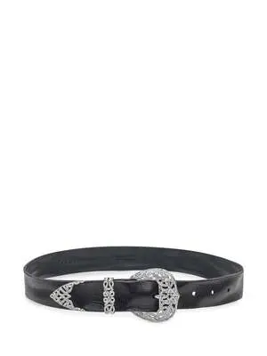 Orciani Elegantly Crafted Leather Belt With Jewel Buckle - Nero