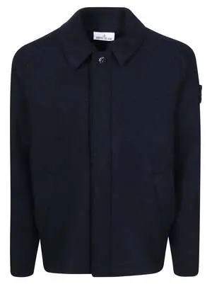 Stone Island Stone-inspired Cardigan With Textured Knit - Blu