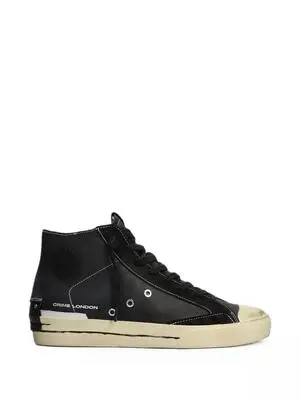 CRIME LONDON Distressed-effect High-top Sneakers - Black