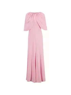 Roland Mouret Gathered Cape Maxi Dress - Pink