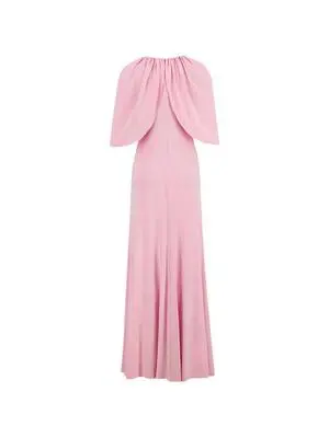 Roland Mouret Gathered Cape Maxi Dress