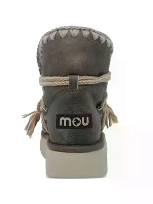 Mou Eskimo Crochet-trim Lace-up Boots