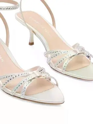 STUART WEITZMAN Carlyle Crystal-embellished Satin Sandals