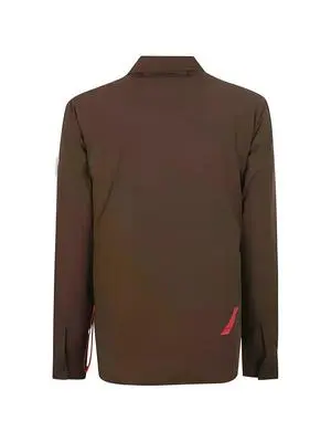 AFTER/LABEL Bellunon Logo-patch Button-down Jacket - Brown