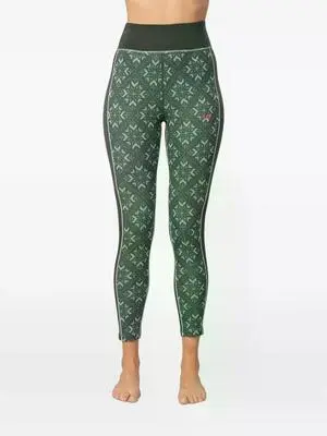 Kari Traa Iselin Snowflake-print Base-layer Leggings - Green