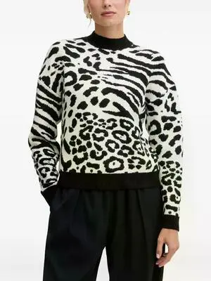 MORGAN Animal-print Sweater - White