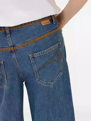 OTTOD'AME Embroidered Wide-leg Jeans