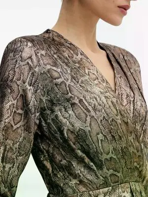 MORGAN Snake-print Wrap-style Mini Dress