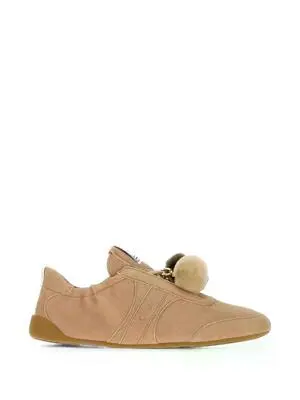 Chloé Kick Pompom-embellished Sneakers Neutrals