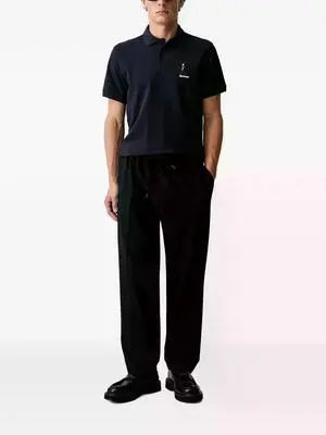 Barbour Logo-embroidered Piqué Polo Shirt - Blue