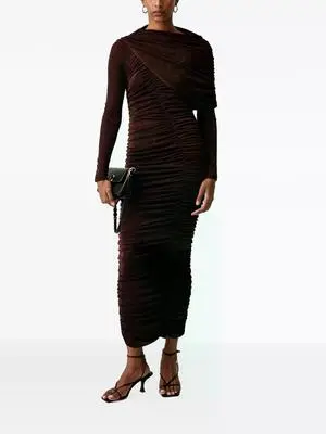 Bardot Ruched Draped-detail Dress