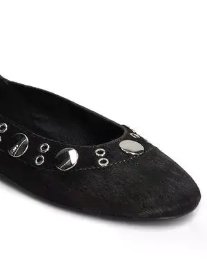 BIBI LOU Eyelet-embellished Ballet Flats - Brown