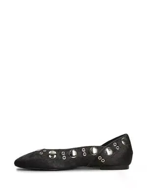 BIBI LOU Eyelet-embellished Ballet Flats - Brown