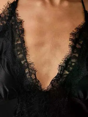 Bardot Lace-trim Asymmetric Dress