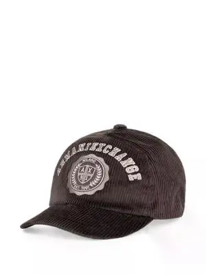 Armani Exchange Logo-embroidered Corduroy Baseball Cap - Brown
