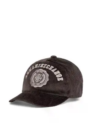 Armani Exchange Logo-embroidered Corduroy Baseball Cap - Brown