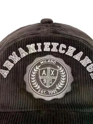 Armani Exchange Logo-embroidered Corduroy Baseball Cap