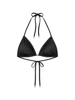 PLEIN SPORT Scratch-print Triangle Bikini Top - Black