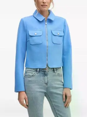 MORGAN Zip-up Flap-pocket Jacket - Blue