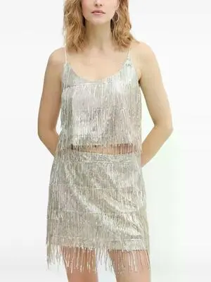 HAVEONE Sequin-embellished Fringed Top - Silver