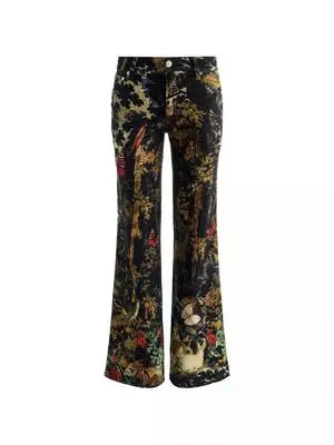Alice + Olivia Roxie Embroidered Embellished Jeans