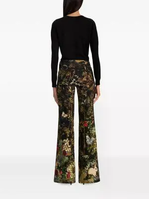 Alice + Olivia Roxie Embroidered Embellished Jeans