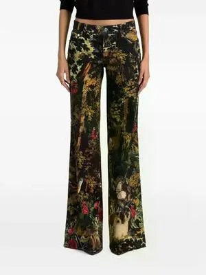 Alice + Olivia Roxie Embroidered Embellished Jeans