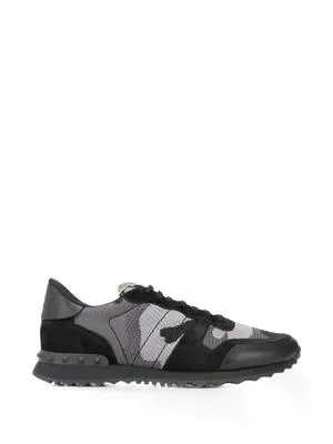 Valentino Garavani Rockrunner Camouflage Sneakers - Black