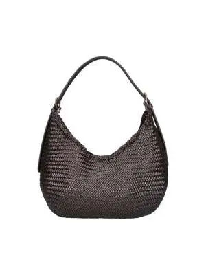Dragon Diffusion Woven Leather Hobo Shoulder Bag - Brown