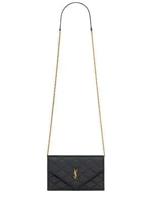 Saint Laurent Mini Quilted Leather Crossbody Bag With Cassandre Detail, 13 Cm X 20 Cm X 5 Cm - Nero