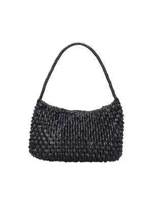 Dragon Diffusion Woven Leather Shoulder Bag - Black