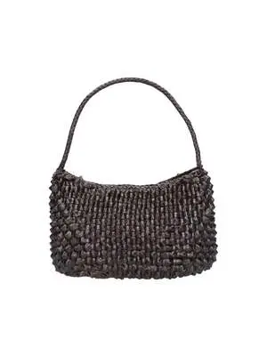 Dragon Diffusion Woven Leather Shoulder Bag - Brown