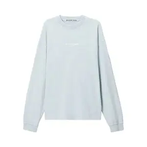 Alexander Wang Logo Print Long Sleeve Tee 'washed Sky - Blue