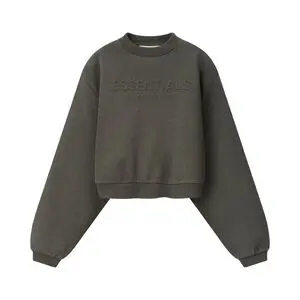 Fear Of God Embossed Modern Cropped Crewneck 'ash Heather - Grey
