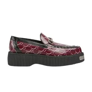 Gucci Horsebit Creeper Loafers 'gg Shadow - Red
