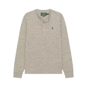 Polo Ralph Lauren Long-sleeve Slub Jersey Henley T-shirt 'dark Vintage Heather - Grey