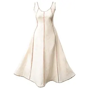 JIWYA Neutrals Avani A-line Cotton Dress - Beige