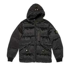 Stone Island Hooded Down Jacket - Black