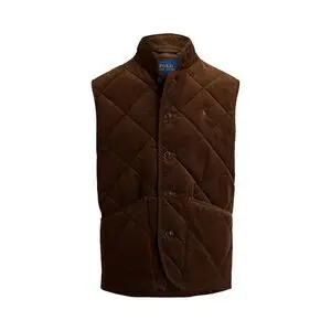 Polo Ralph Lauren Sleeveless Wale Corduroy Hurston Quilted Vest 'cooper - Brown