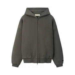 Fear Of God Embossed 90s Relaxed Zip-up Hoodie 'warm Heather - Grey