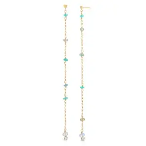 HEATHER HAWKINS A Moment Apart Duster Earrings Ethiopian Opal Gold-filled - Blue