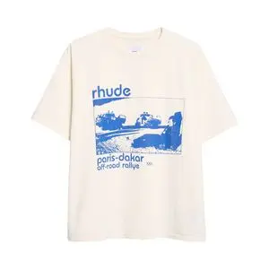 Rhude Trail Of Dust Tee 'vintage /blue - White