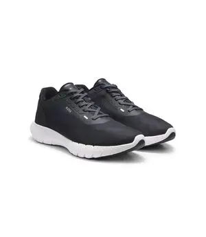 BOSS Motion Lace-up Sneakers In Woven Jacquard - Dark Blue