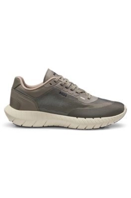BOSS Motion Lace-up Sneakers In Woven Jacquard