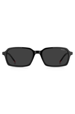 Hugo Black Acetate Sunglasses With Red Trim