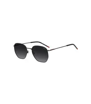 Hugo Matte-black Sunglasses In Stainless Steel With Red Details - Assorted Pre Pack