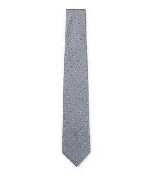 BOSS One Patterned Silk-jacquard Tie - Light Blue