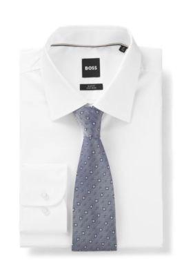 BOSS One Patterned Silk-jacquard Tie - Light Blue