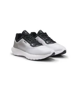 BOSS Motion Lace-up Sneakers In Woven Jacquard