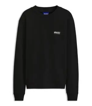 Hugo Cotton-terry Sweatshirt With Logo Artwork